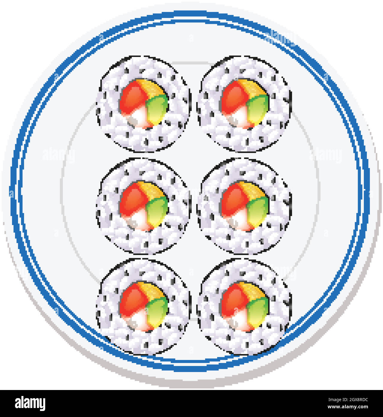 Aerial view of food on plate Stock Vector Image & Art - Alamy