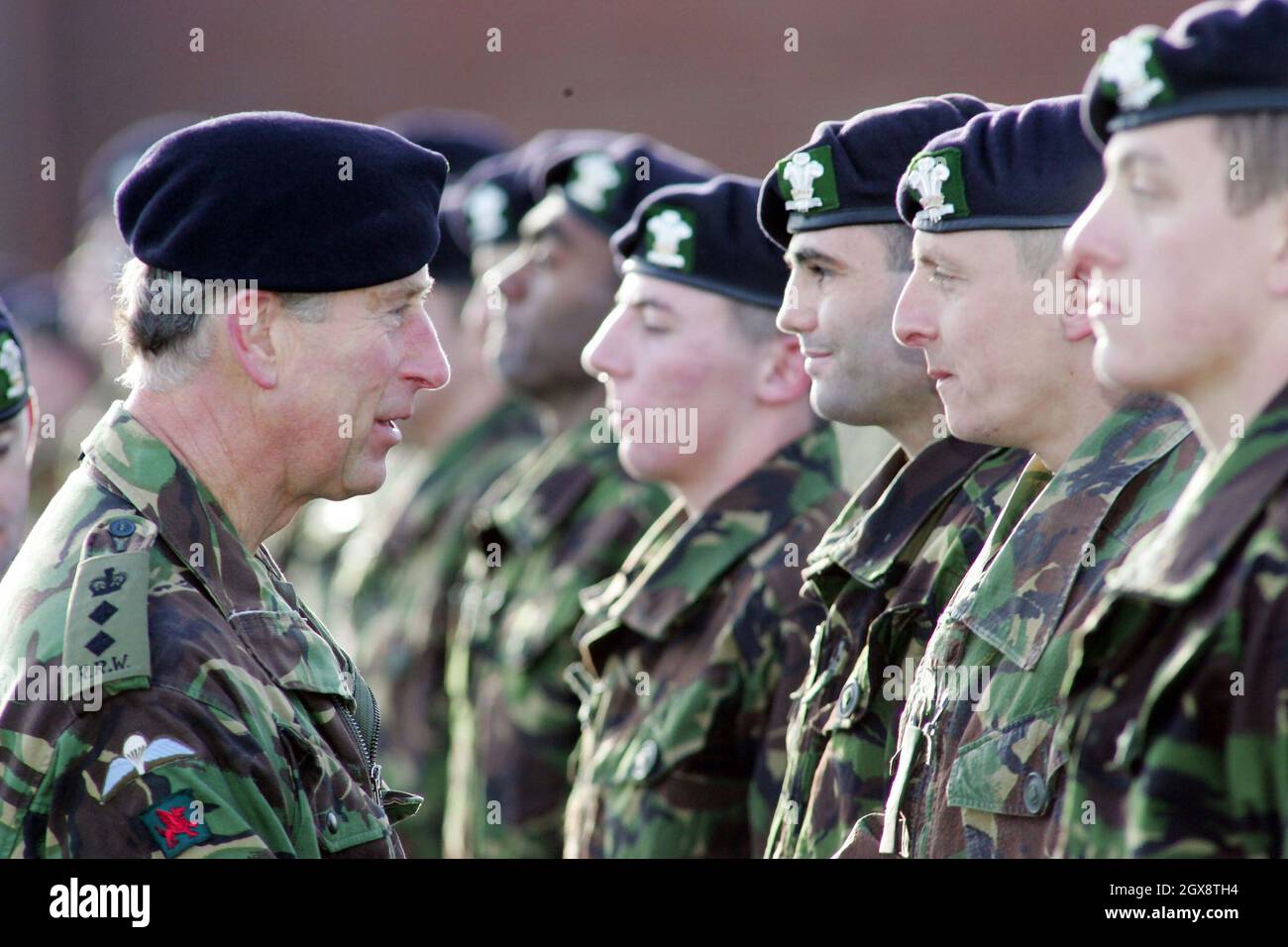 Prince Charles, Prince of Wales, as Colonel-in-Chief, meets members of ...