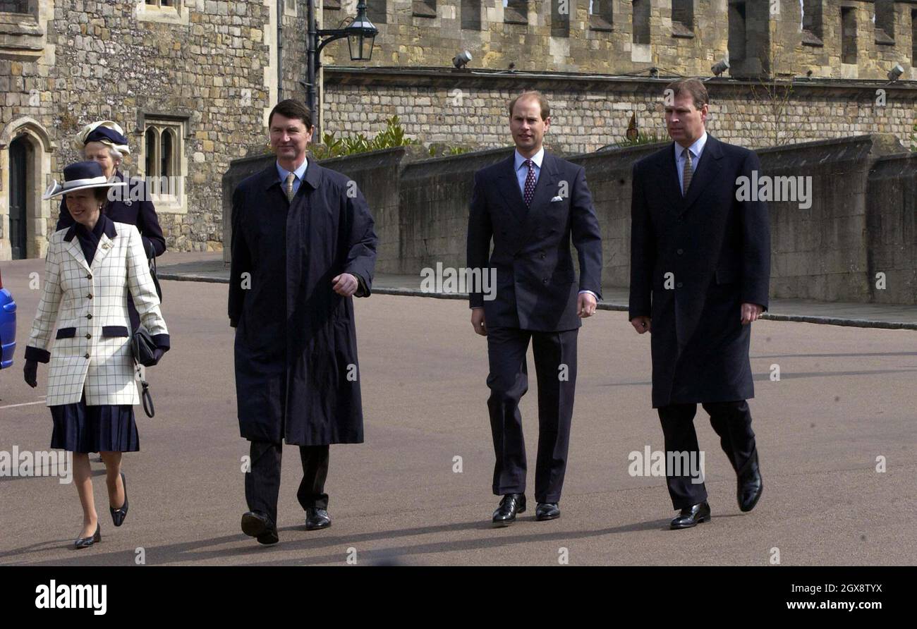 The Princess Royal and her husband, Commodore Tim Laurence, arrive for ...