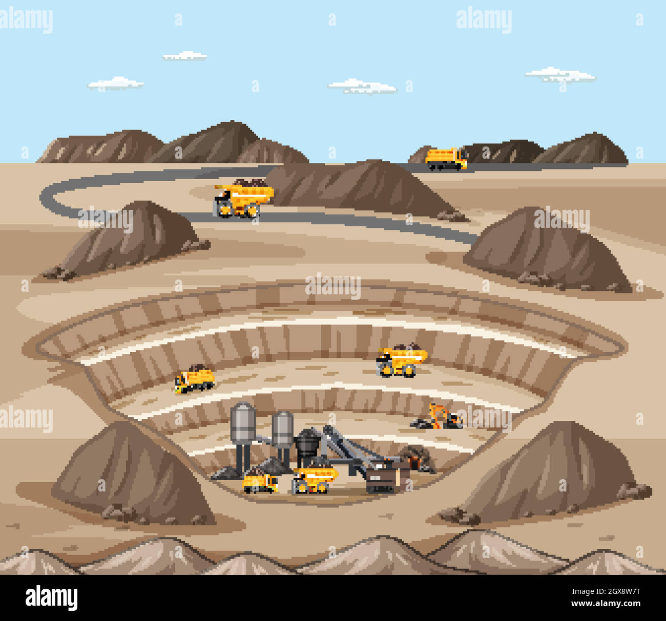 Landscape of coal mine Stock Vector Image & Art - Alamy