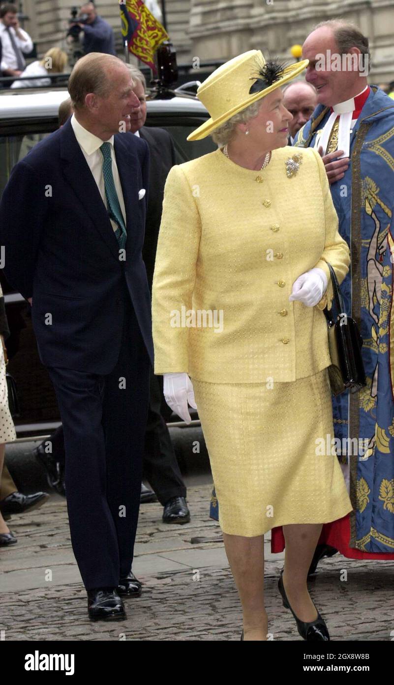 The Queen and Duke of Edinburgh at Westminster Abbey to mark the 50th ...