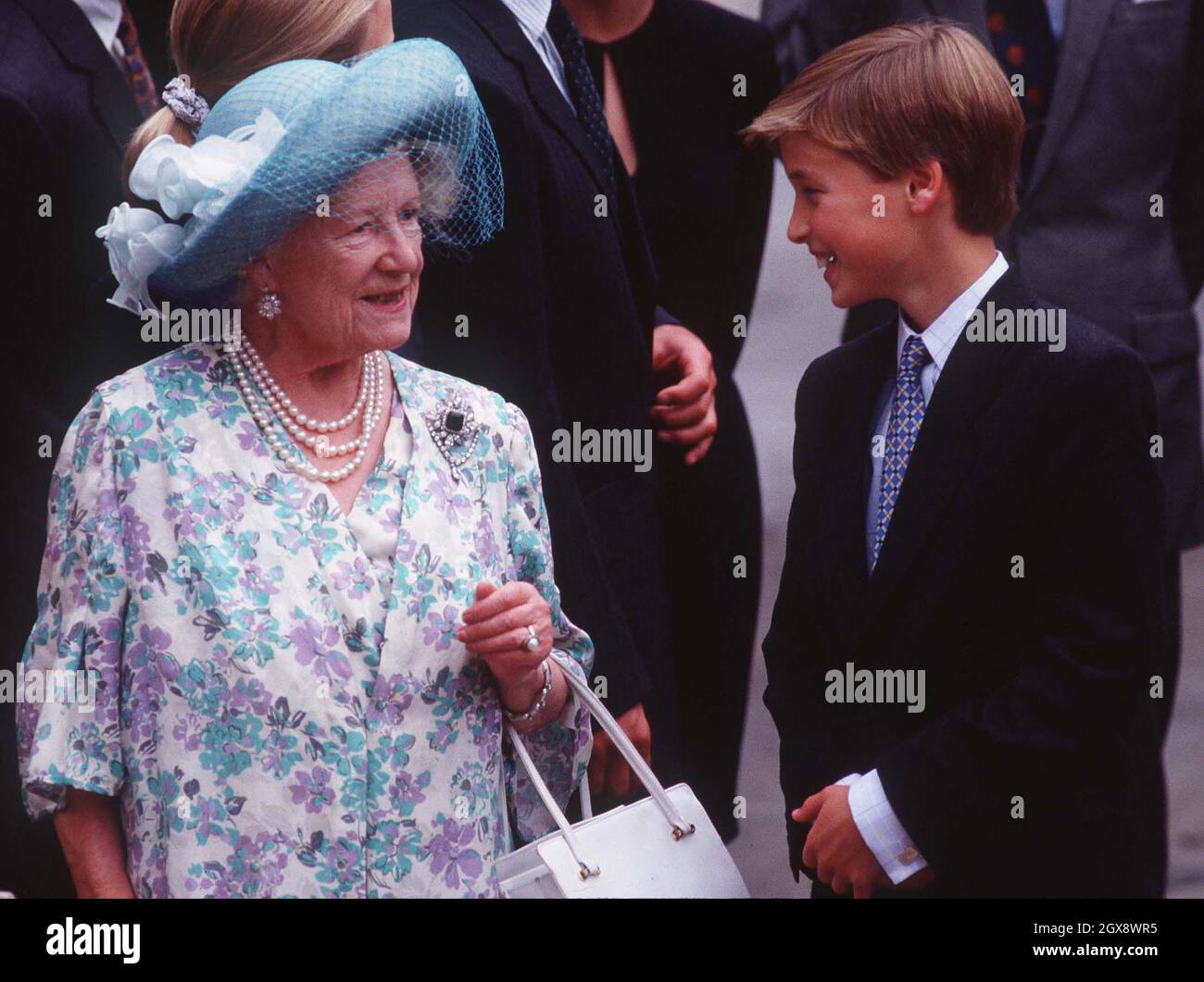 Prince William with the Queen Mother on her 94th Birthday in 1994 ...