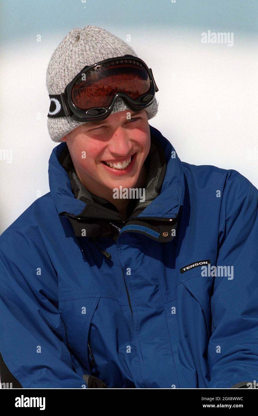 Prince William smiling on a skiing holiday in Klosters, Switzerland ...