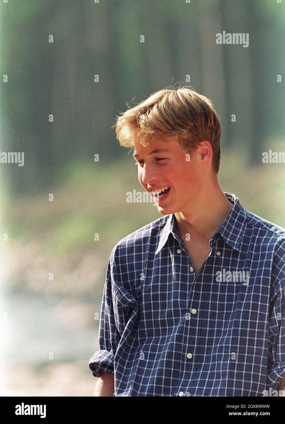 Prince William laughing while on holiday in Scotland in 1997. Photo ...