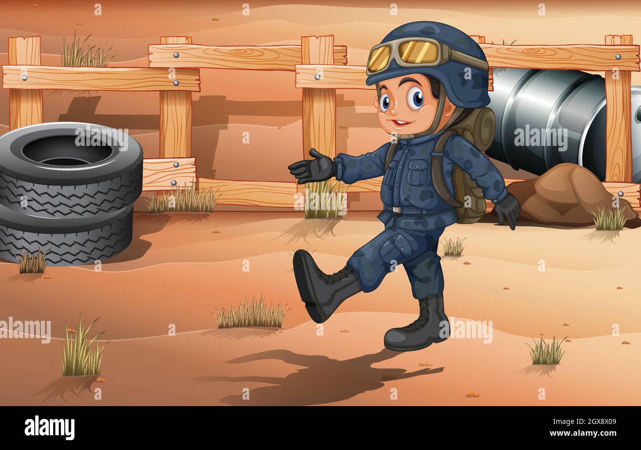A young soldier in the desert Stock Vector Image & Art - Alamy