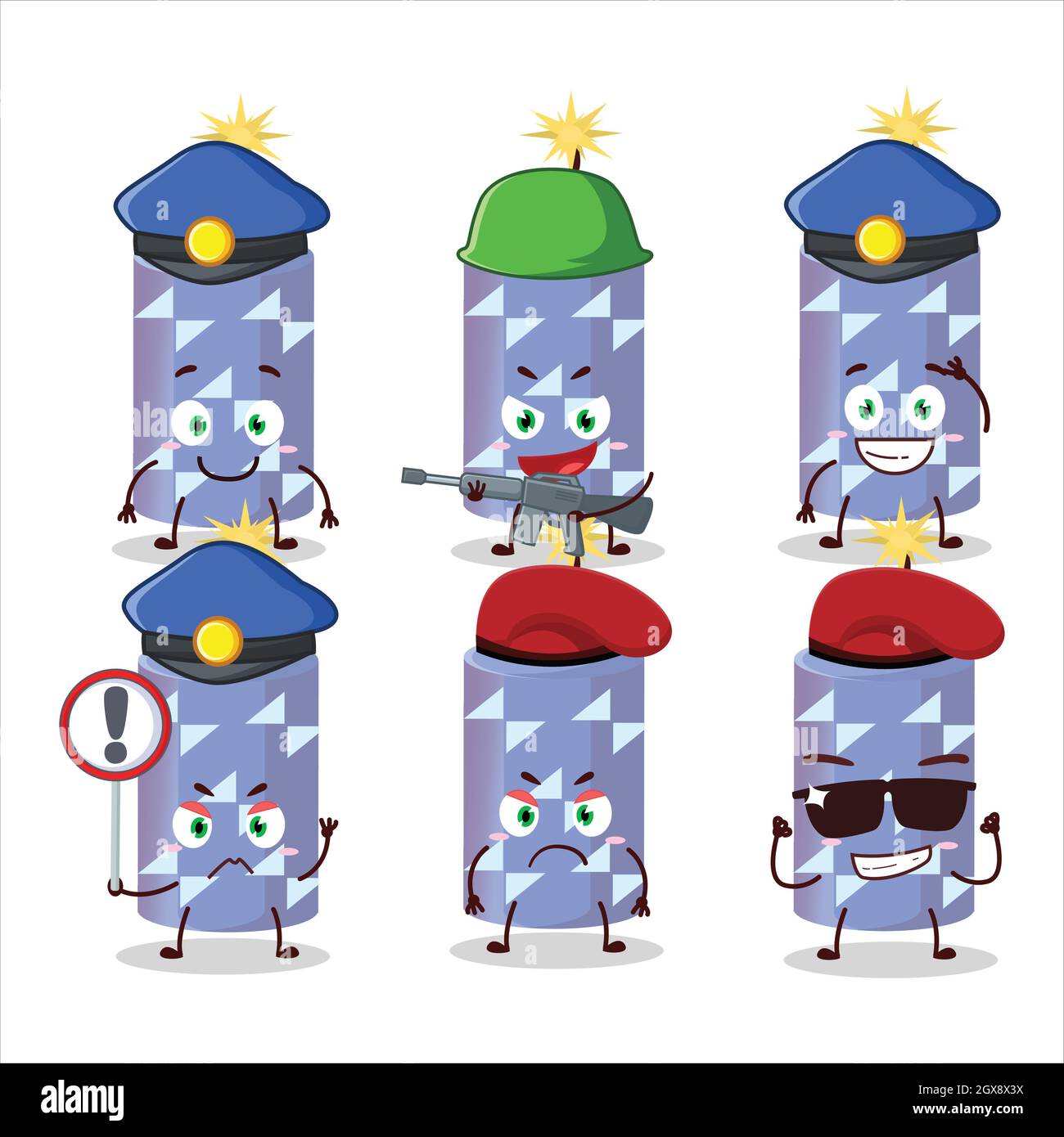A dedicated Police officer of light blue firecracker mascot design ...