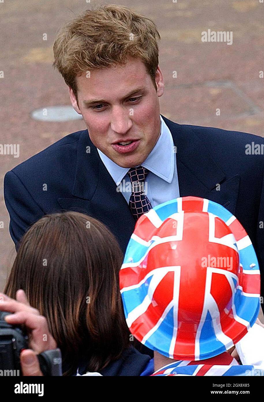 Meeting the Golden Jubilee crowds, Prince William, takes part in a ...