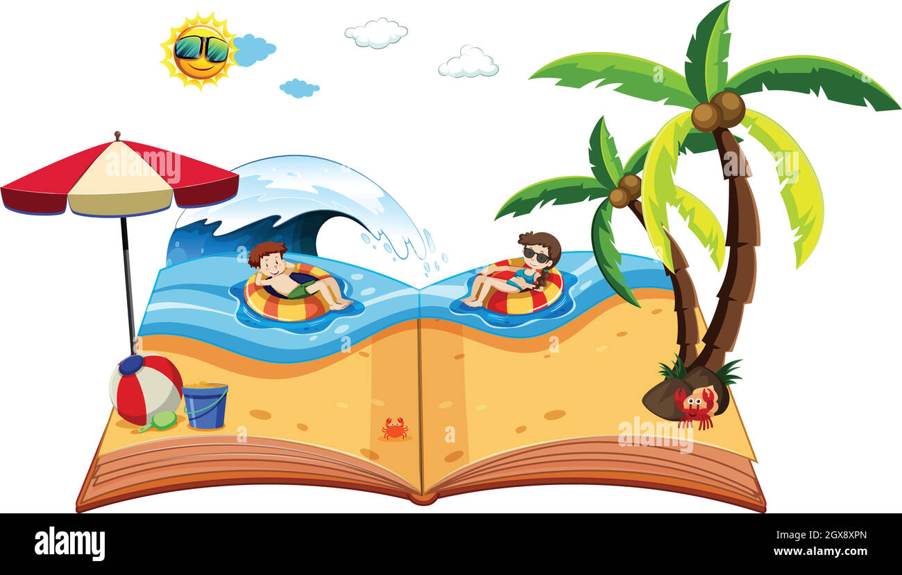 Summer beach scene Cut Out Stock Images & Pictures - Alamy
