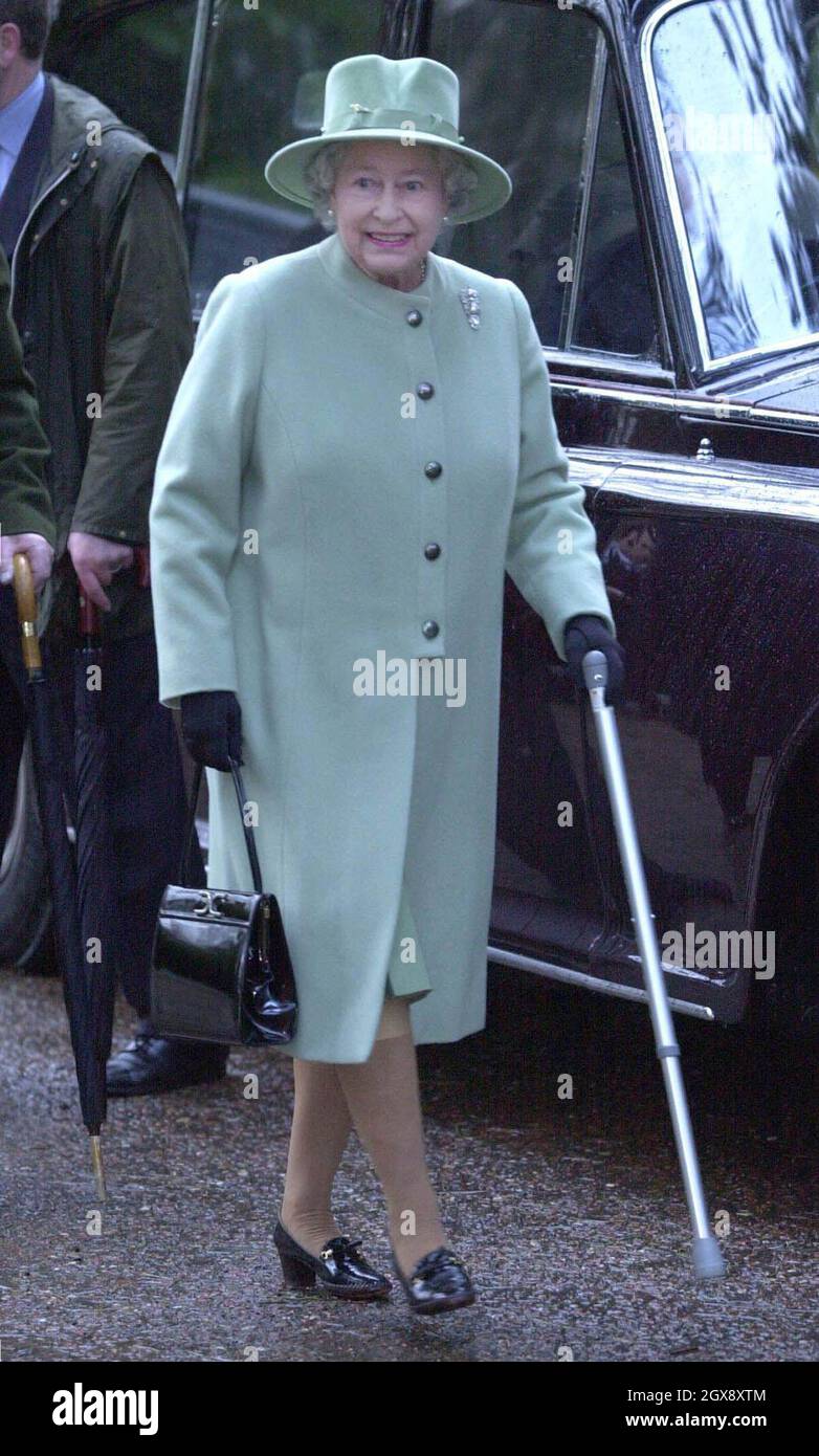 HRH Queen Elizabeth II, as she arrives in Sandringham to carry out her ...