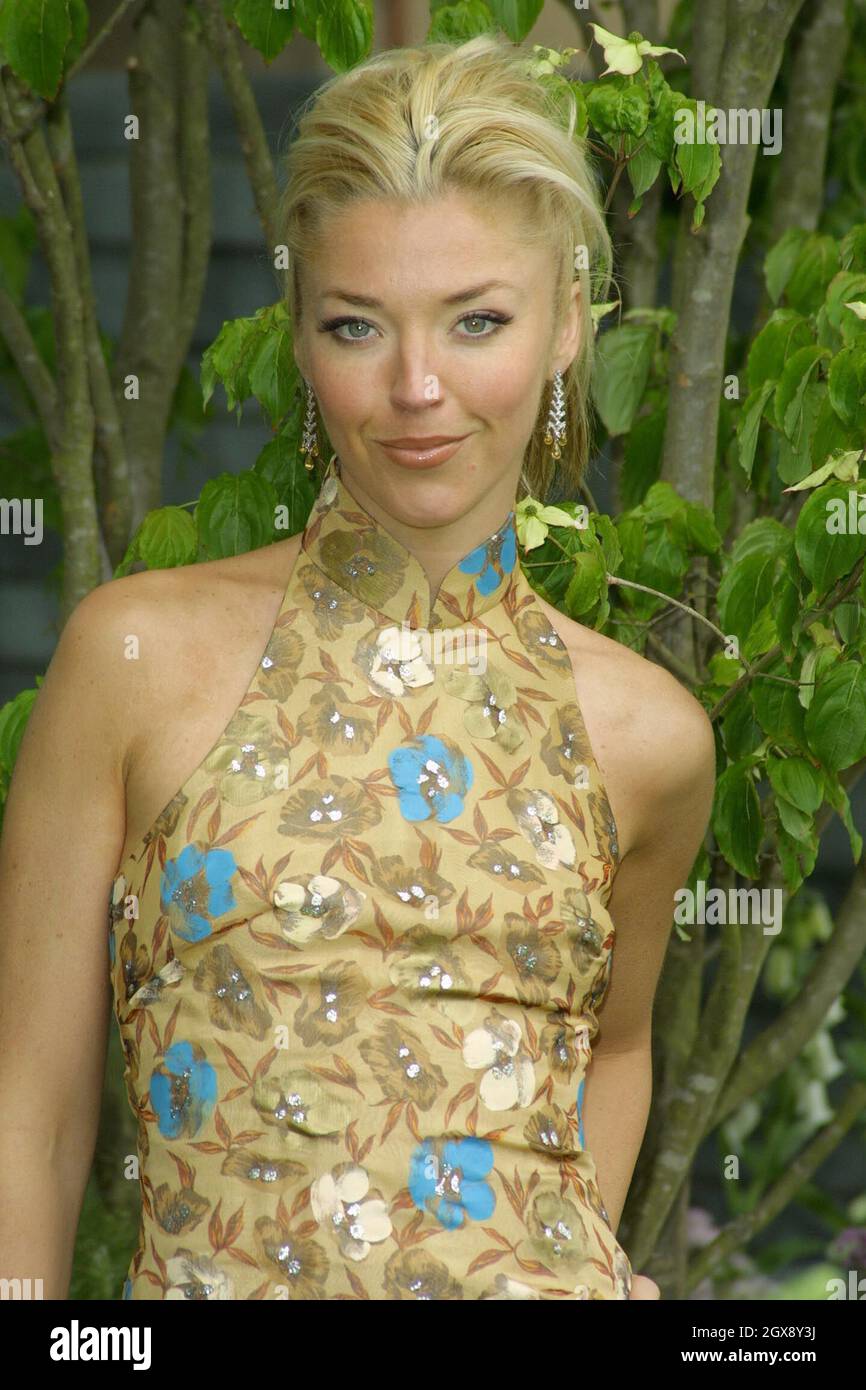 Tamara Beckwith at the RHS Chelsea Flower show 2003, London. Half ...