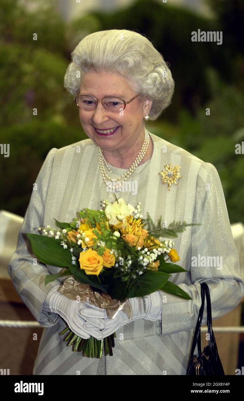 Queen Elizabeth visits the Chelsea Flower Show. Half length. Â©Anwar ...