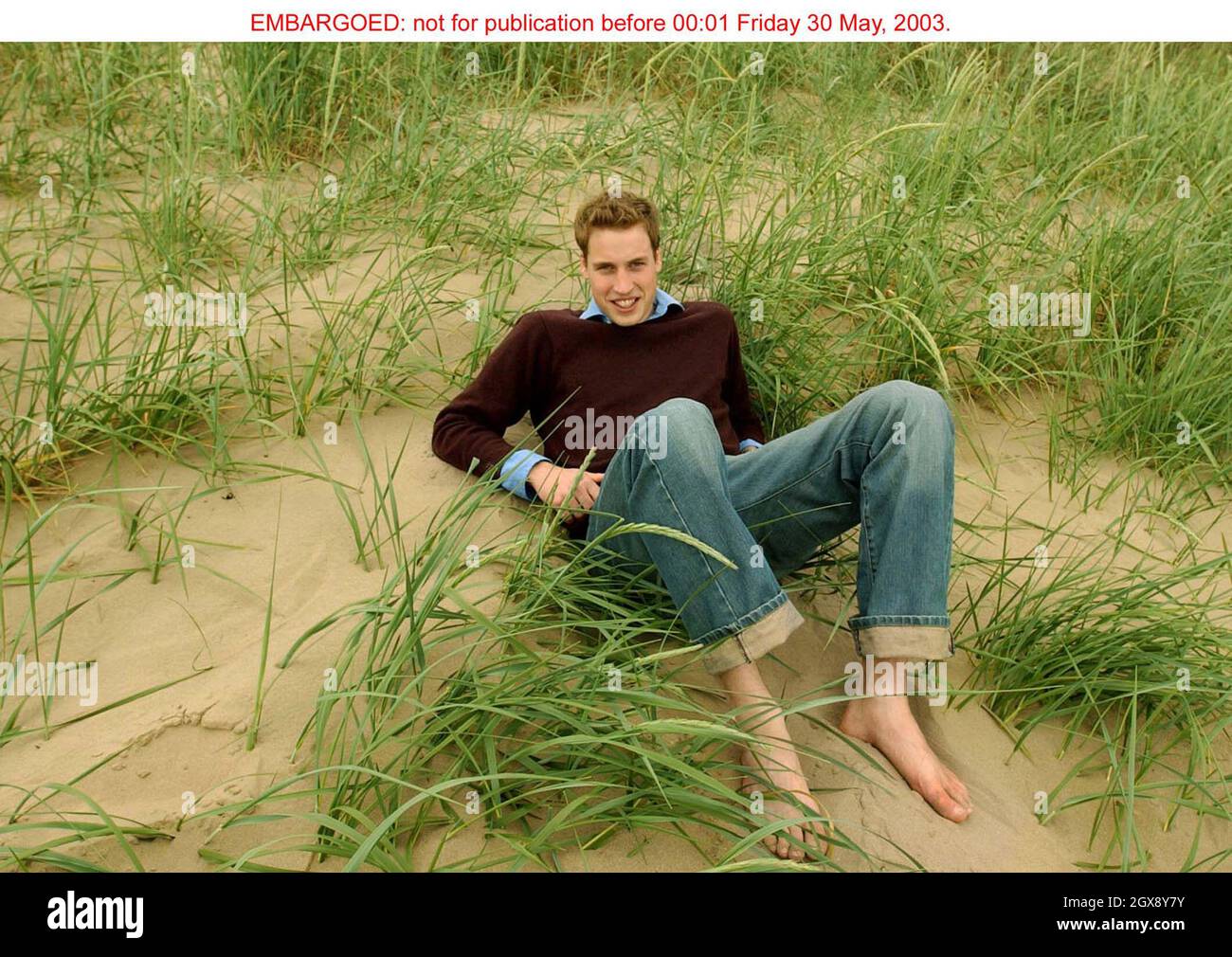 Prince William on the beach at St Andrews Wednesday May 28, 2003. The ...