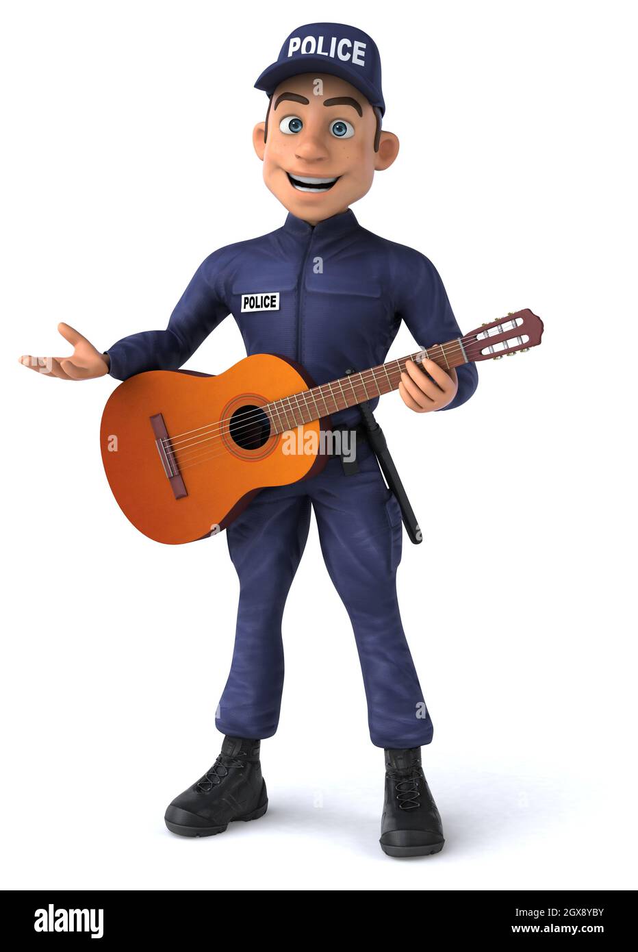 Fun 3D illustration of a cartoon Police Officer Stock Photo - Alamy