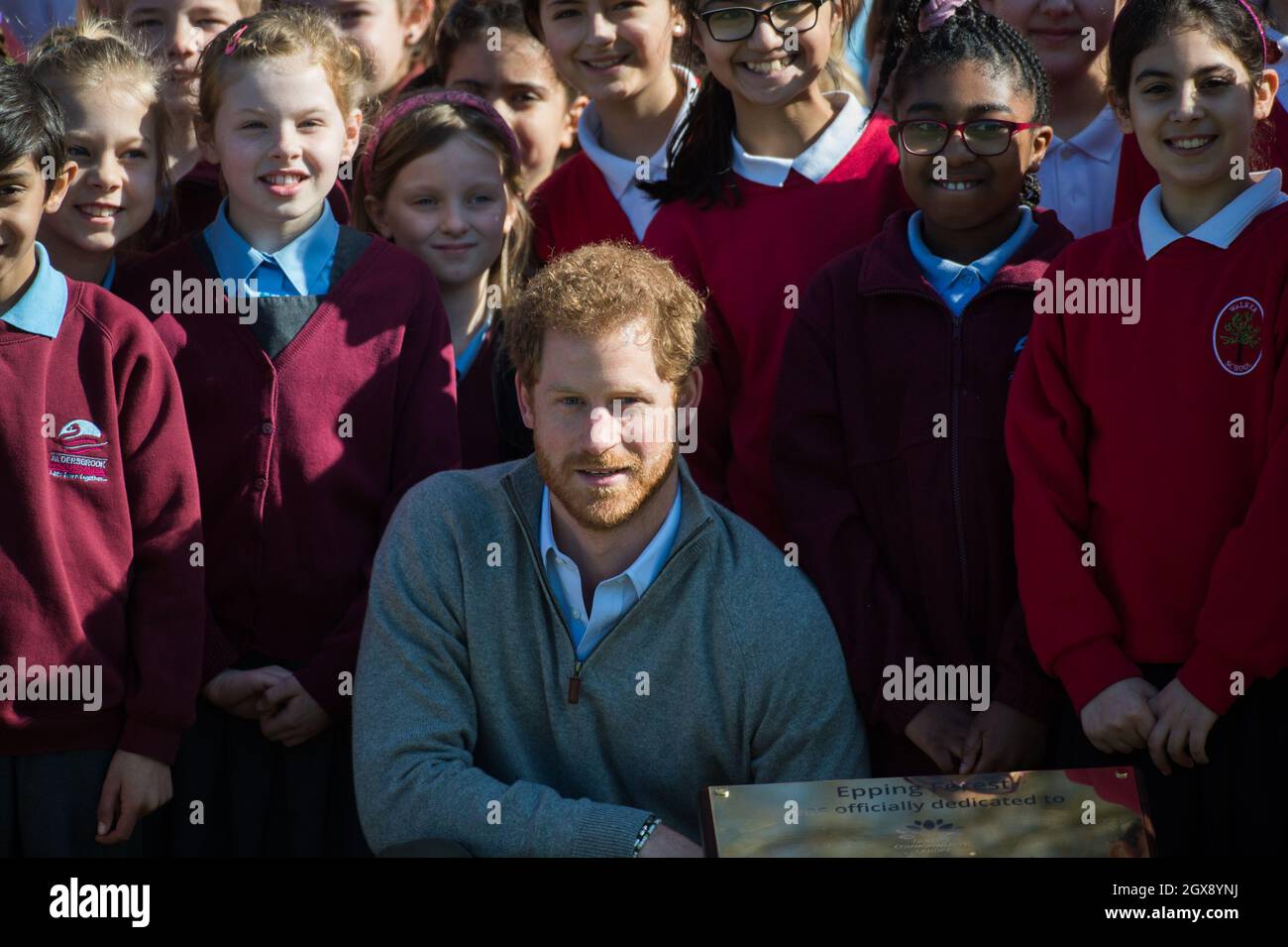 Prince Harry meets school children as he visits the Field Studies ...