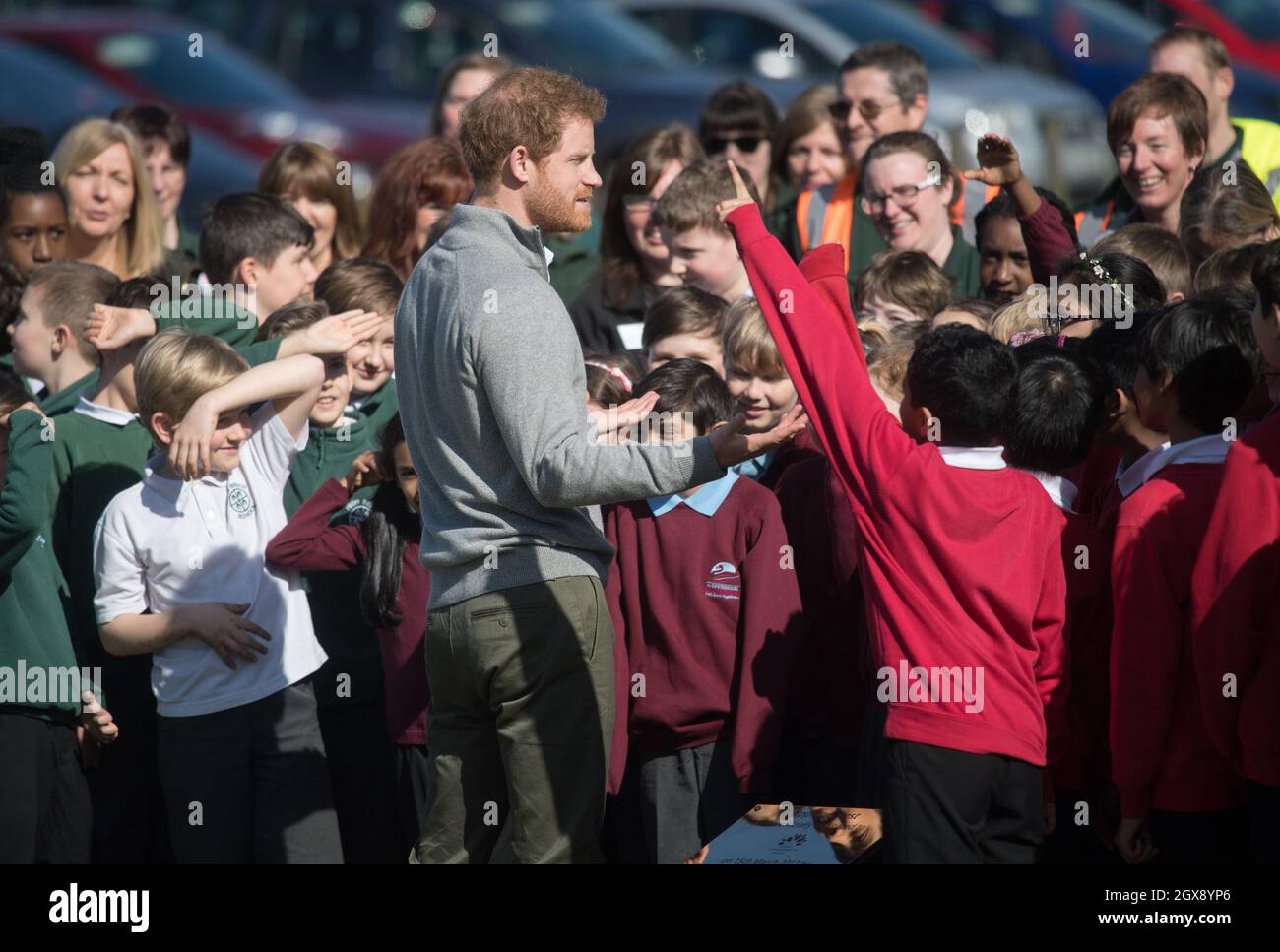 Prince Harry meets school children as he visits the Field Studies ...