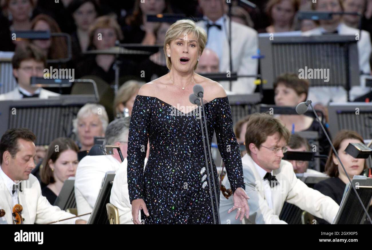 Dame Kiri Te Kanawa attending the Prom at the Palace Golden Jubilee ...