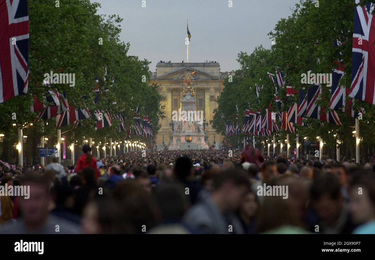 People throng The Mall as part of a crowd, estimated by police as up to ...