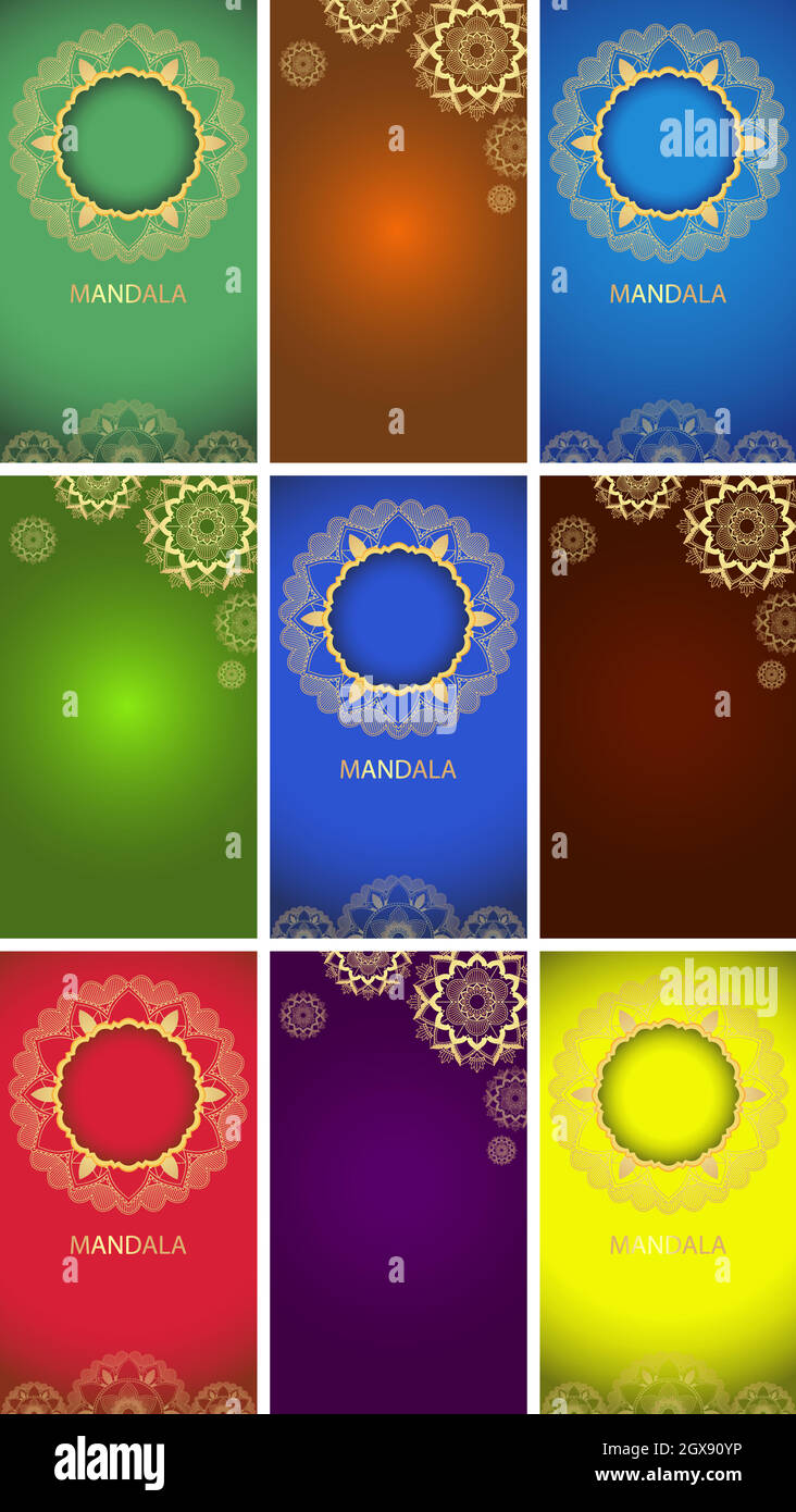 Background template with mandala designs Stock Vector Image & Art - Alamy
