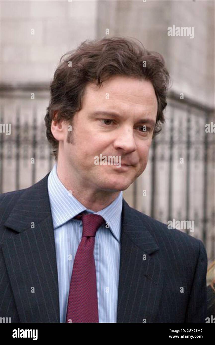 Colin Firth on the set of the second Bridget Jones' Diary film at ...