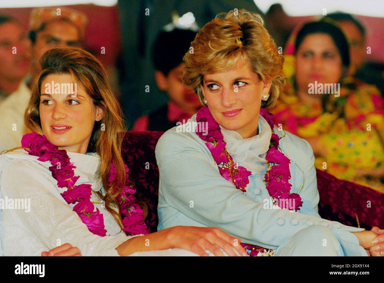 Princess Diana on a visit to Pakistan, pictured with Jemima Khan. Half ...