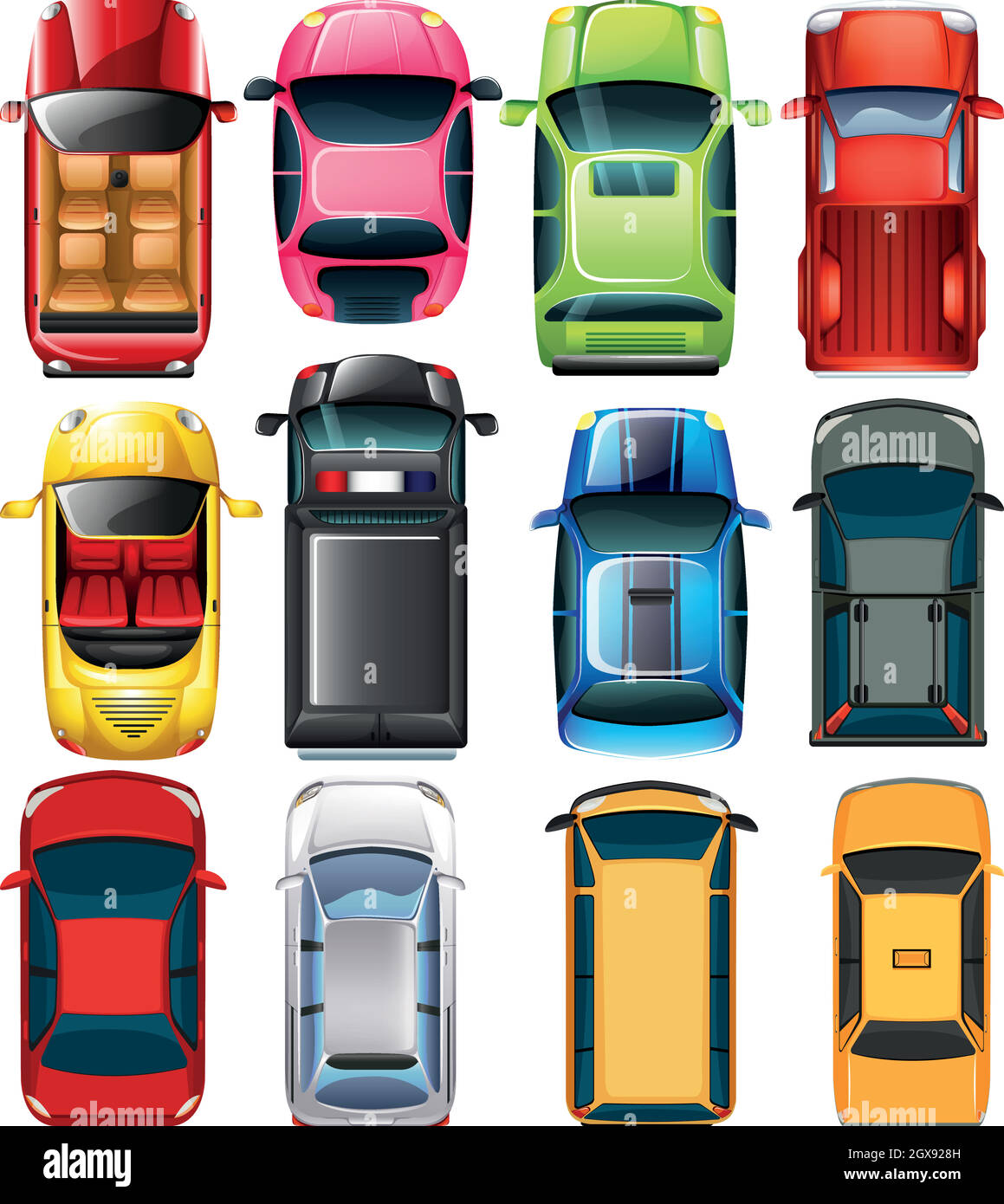 Top view of different cars Stock Vector Image & Art - Alamy