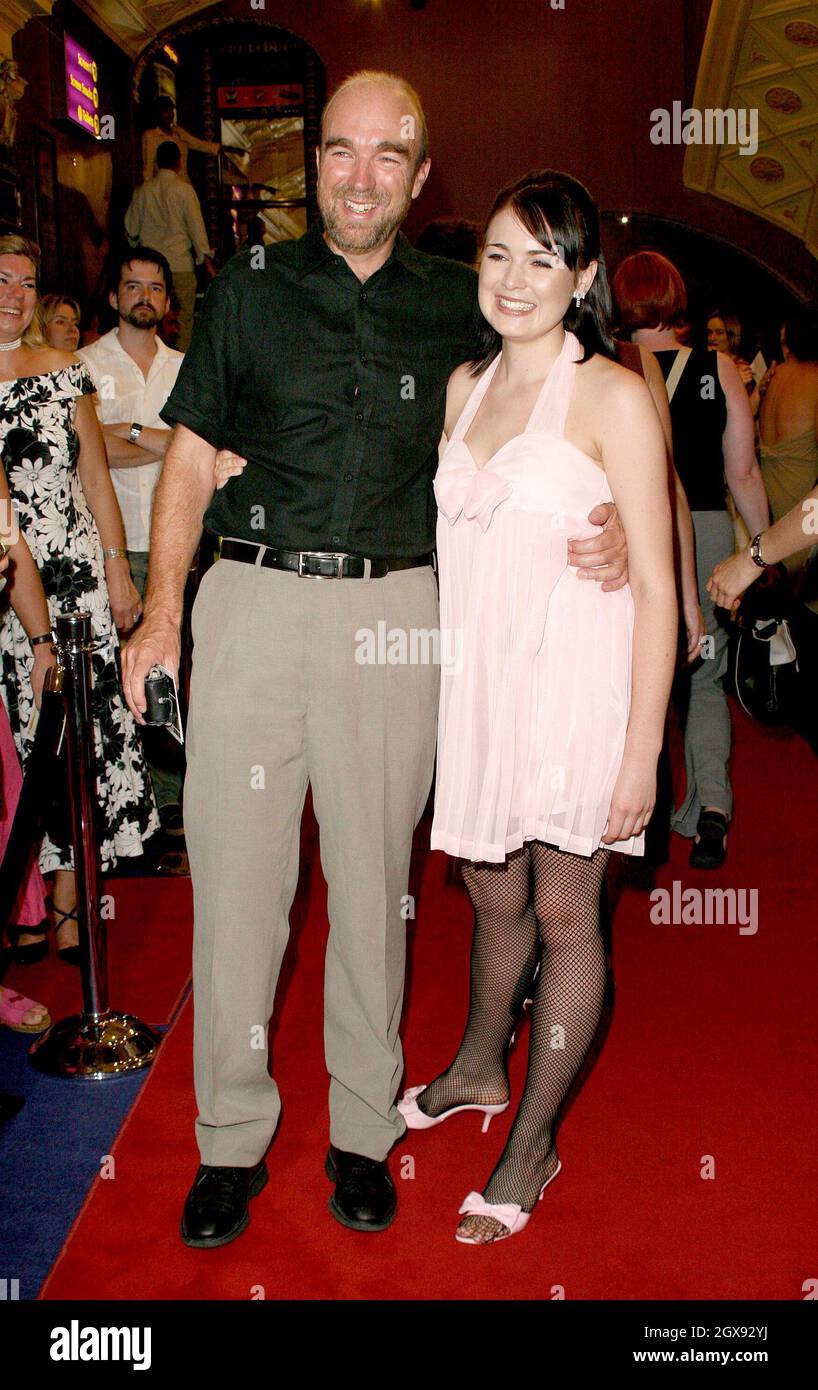 Emily Barclay and her father arriving at the UK premiere of the movie ...