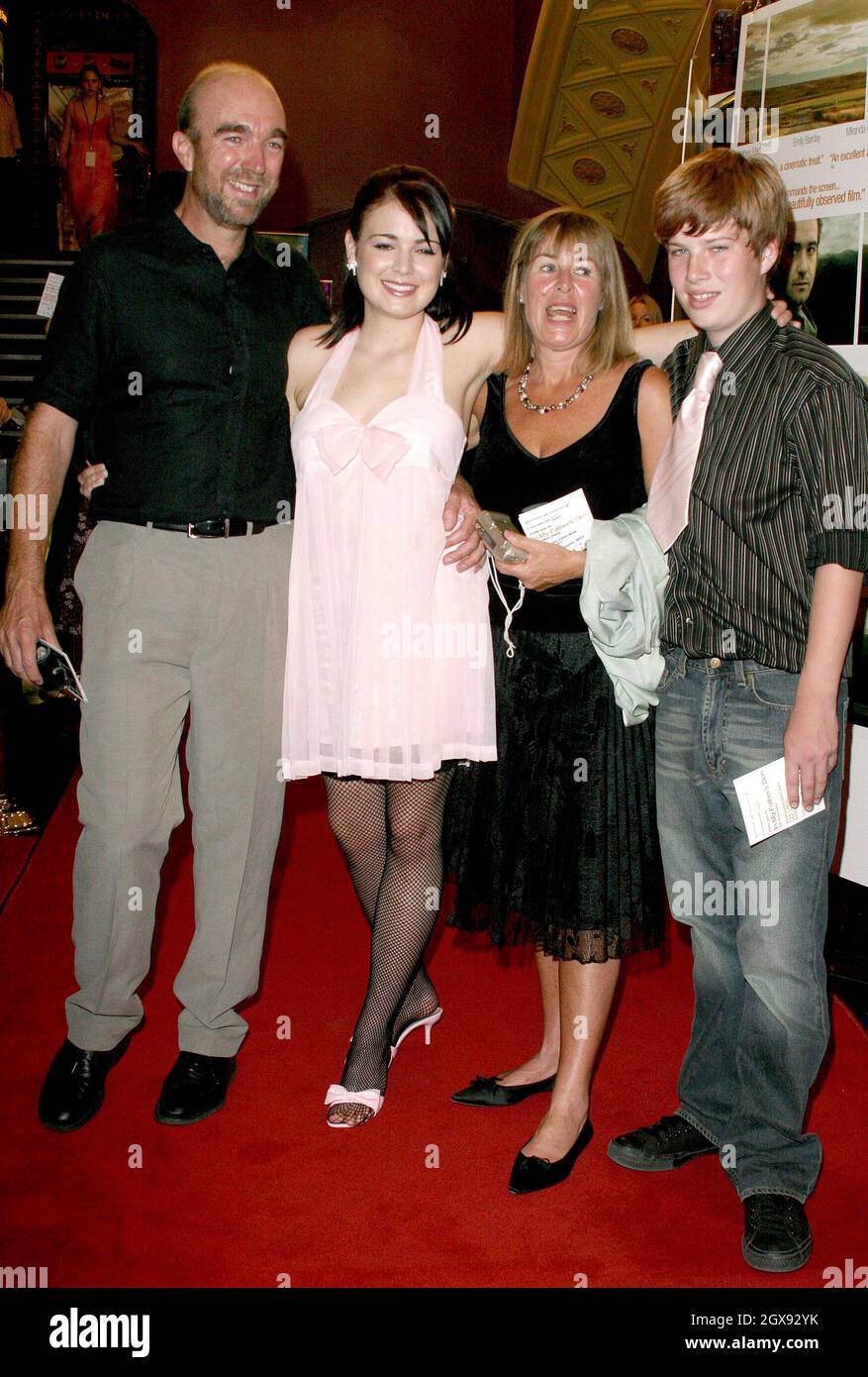 Emily Barclay and family arriving at the UK premiere of the movie In My ...