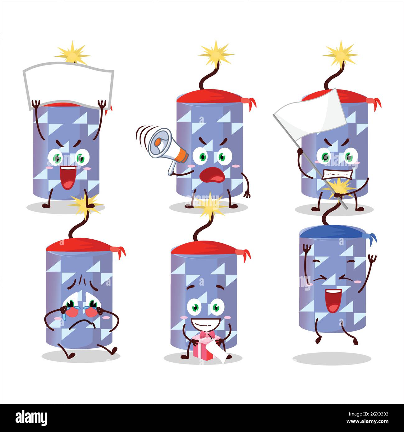 Mascot design style of light blue firecracker character as an ...