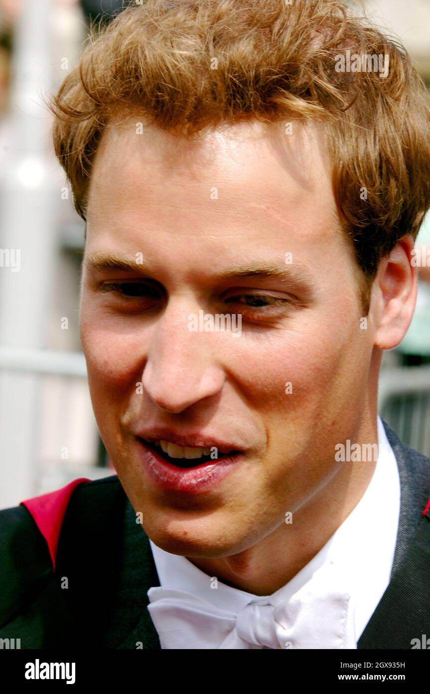 FIFE, SCOTLAND - JUNE 23: Prince William following his graduation ...