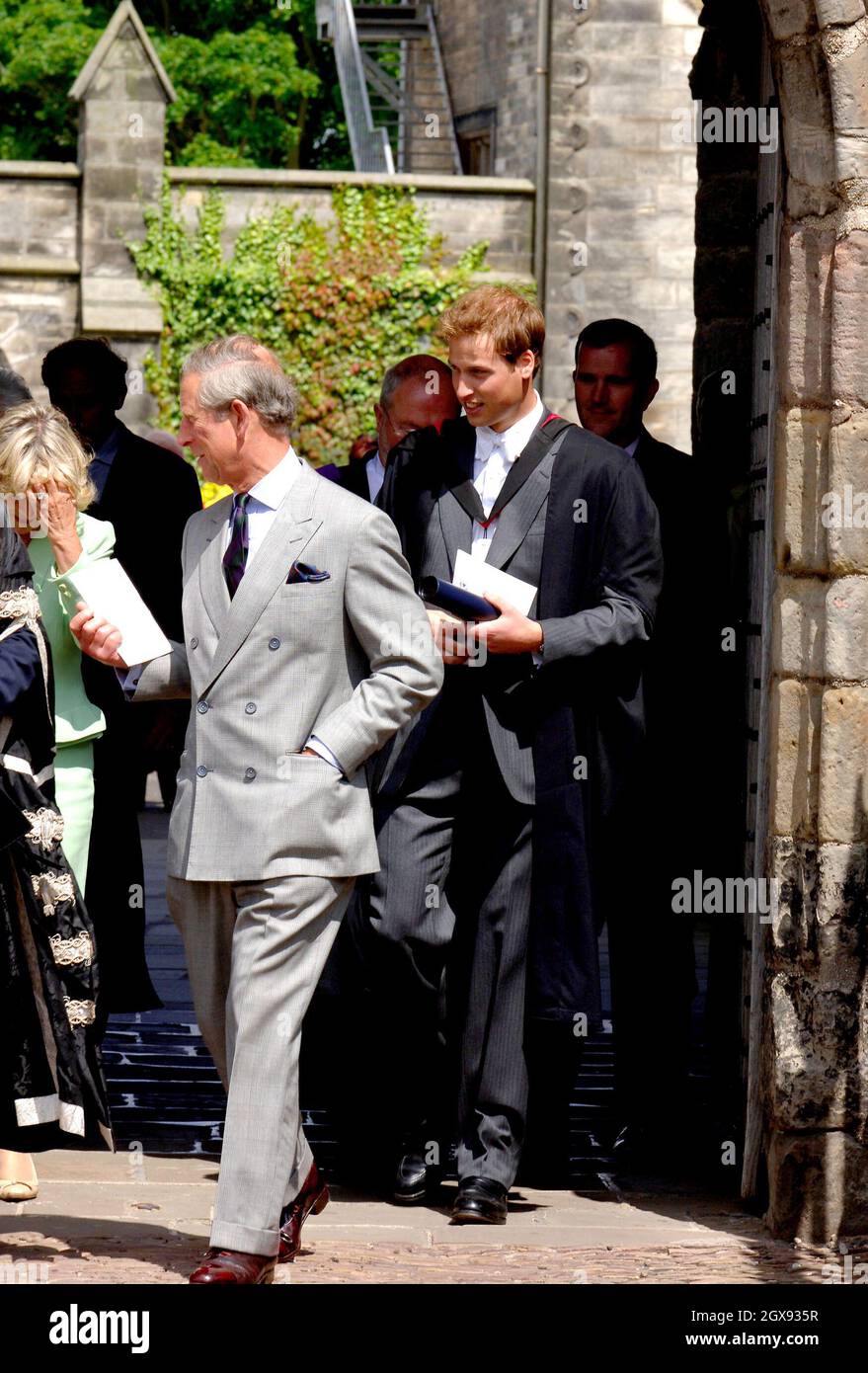 Prince William with his father, Prince Charles, and the Duchess of ...