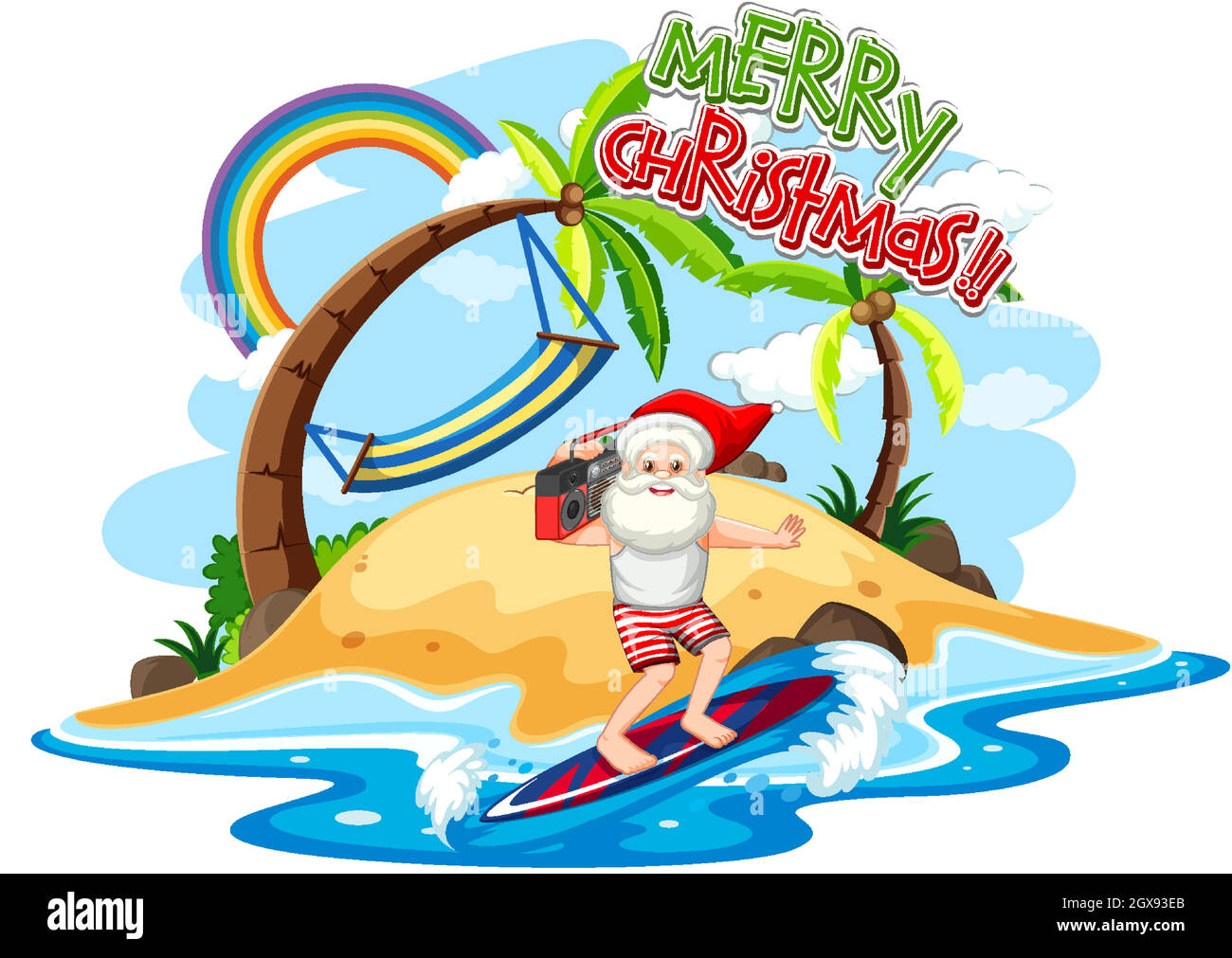 Beach Santa Clipart