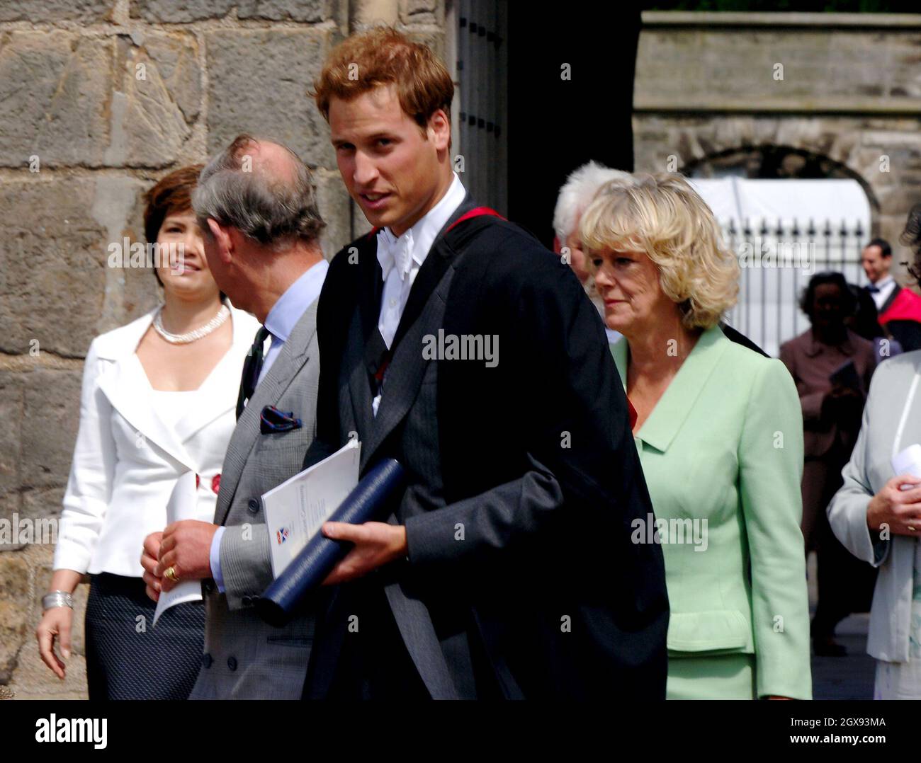 Prince William with his father, Prince Charles, and the Duchess of ...