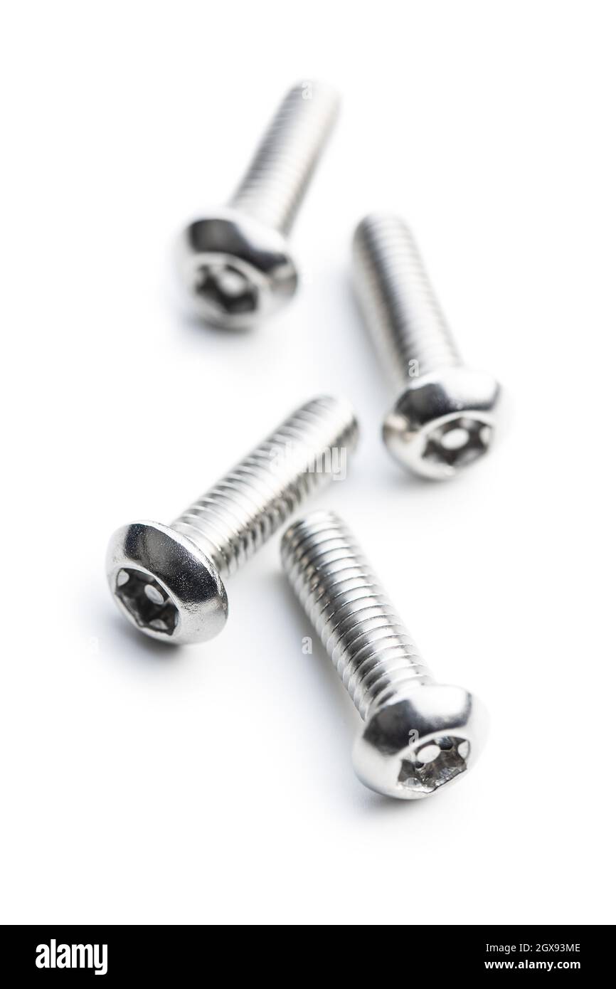 Stainless steel torx screws isolated on white background Stock Photo ...