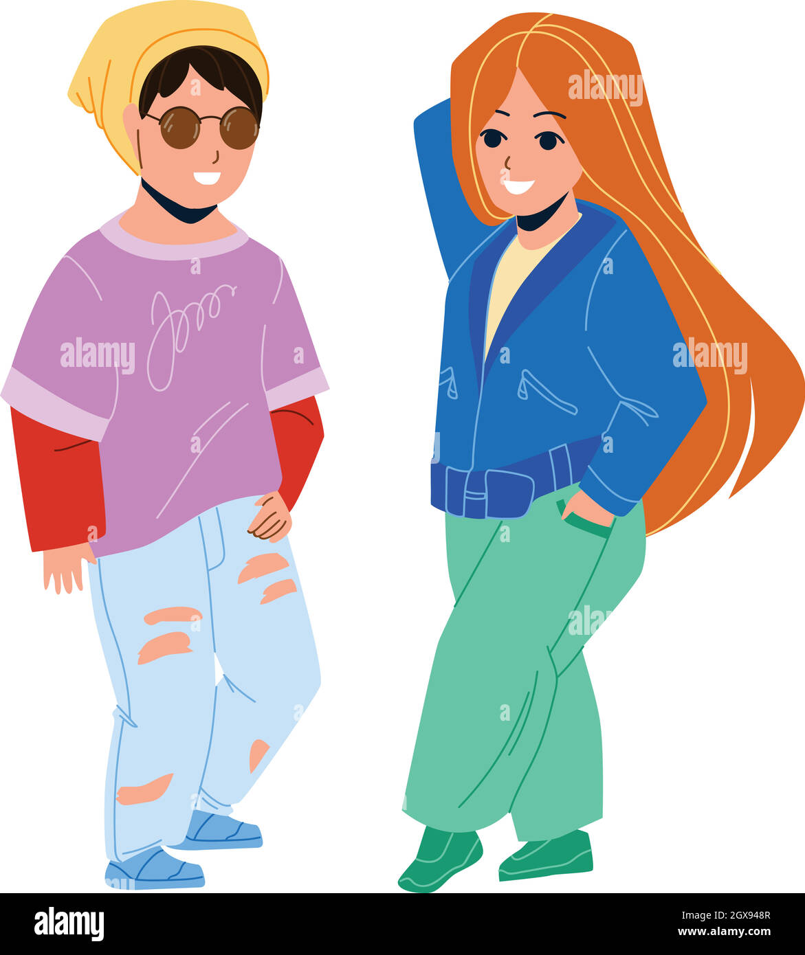 Kids Wearing Fashion Clothes Stay Together Vector Stock Vector Image ... Kids Wearing Fashion Clothes Stay Together Vector Stock Vector Image ...
