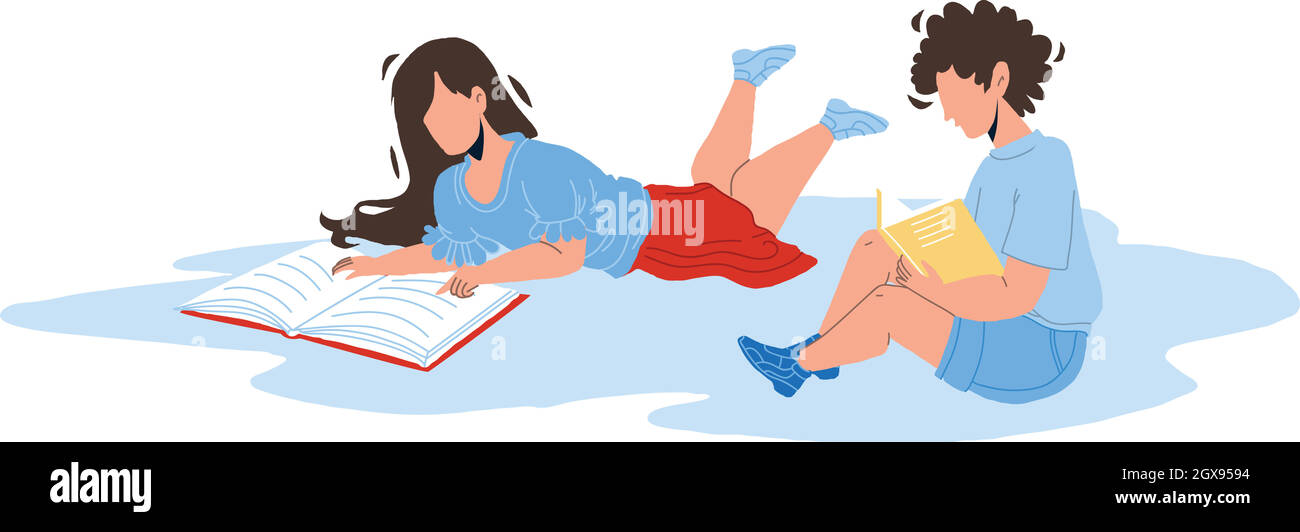 Children Read Information In Education Book Vector Stock Vector Image ...