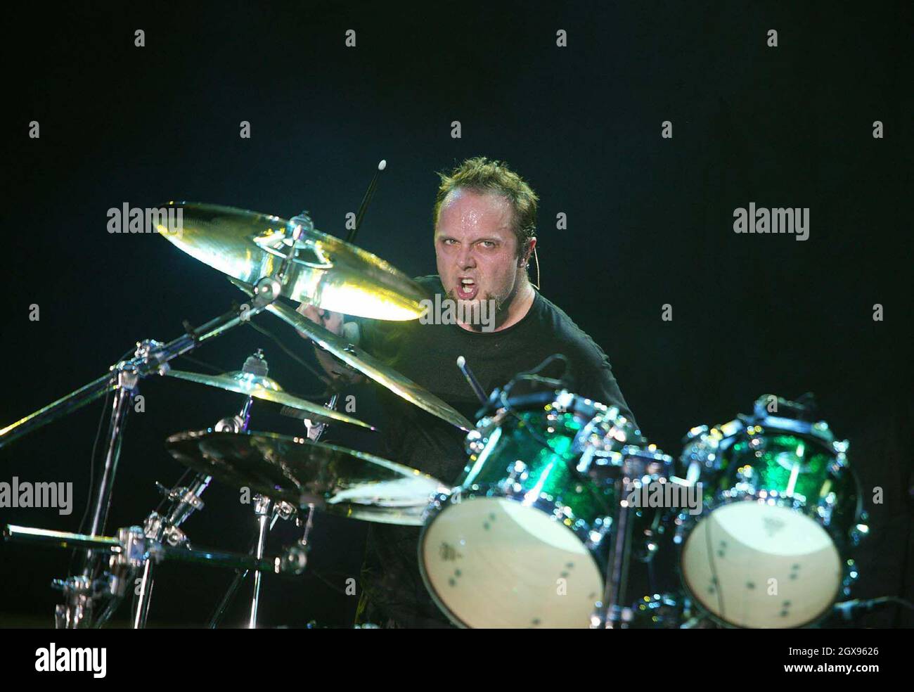 Metallica performs live on the main stage at the Carling Festival ...