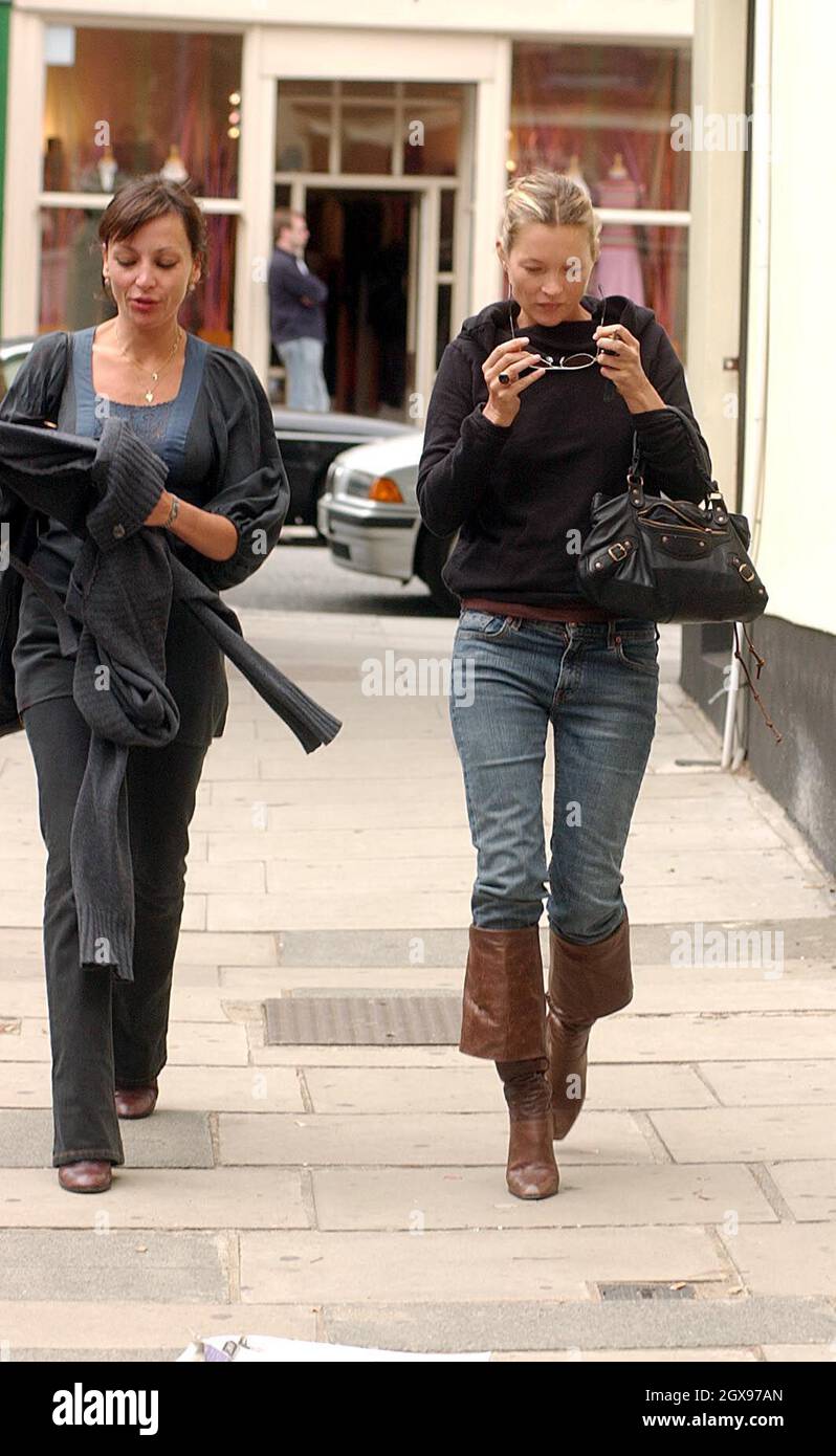 Kate Moss and Pearl Lowe visit their friend Sadie Frost at her north ...