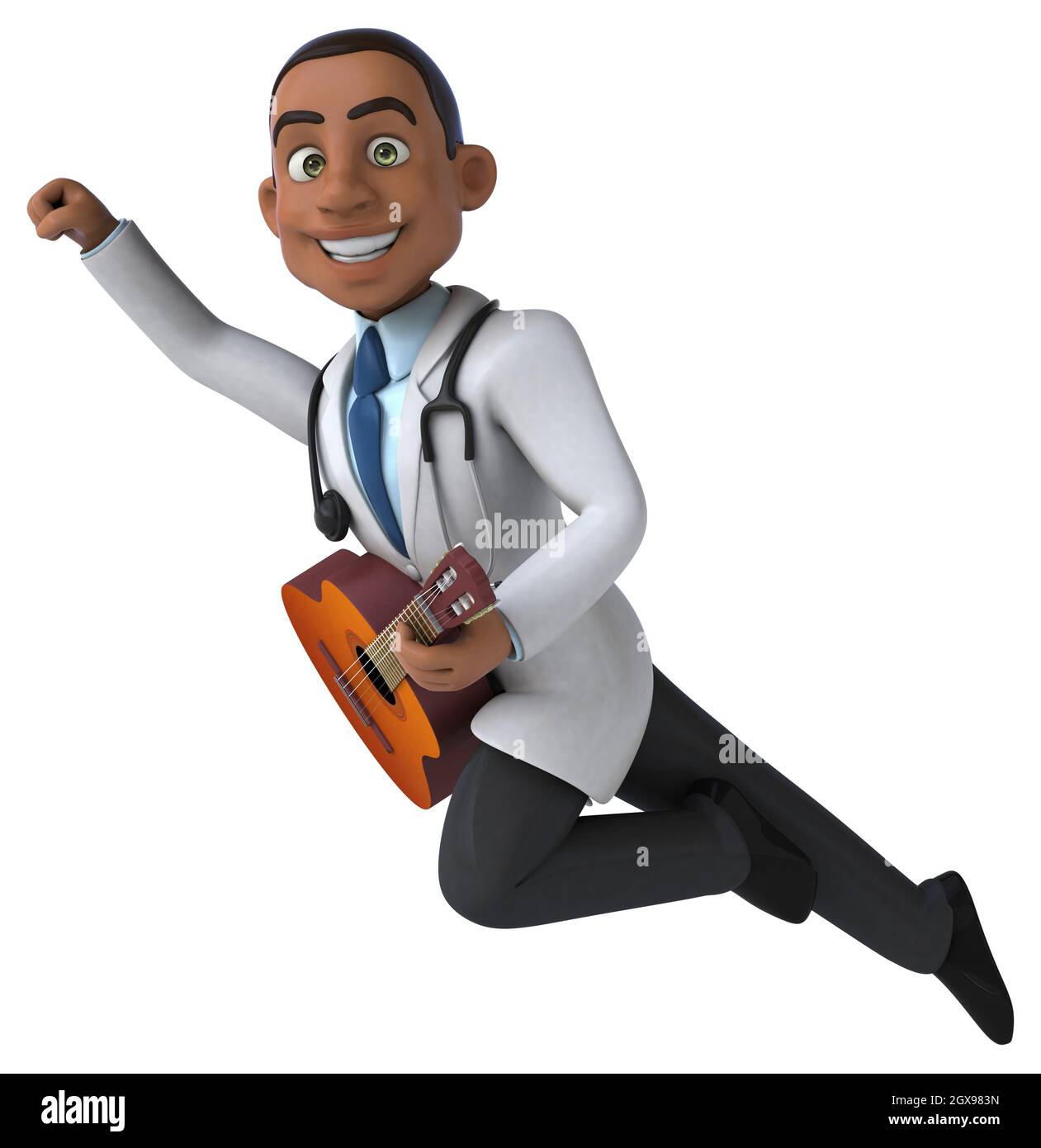 Fun doctor - 3D Illustration Stock Photo - Alamy