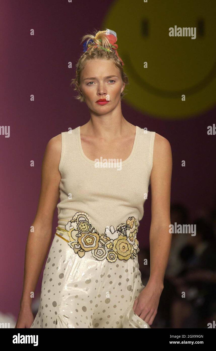 Jodie Kidd modelling at the Boyd catwalk show held as part of London ...
