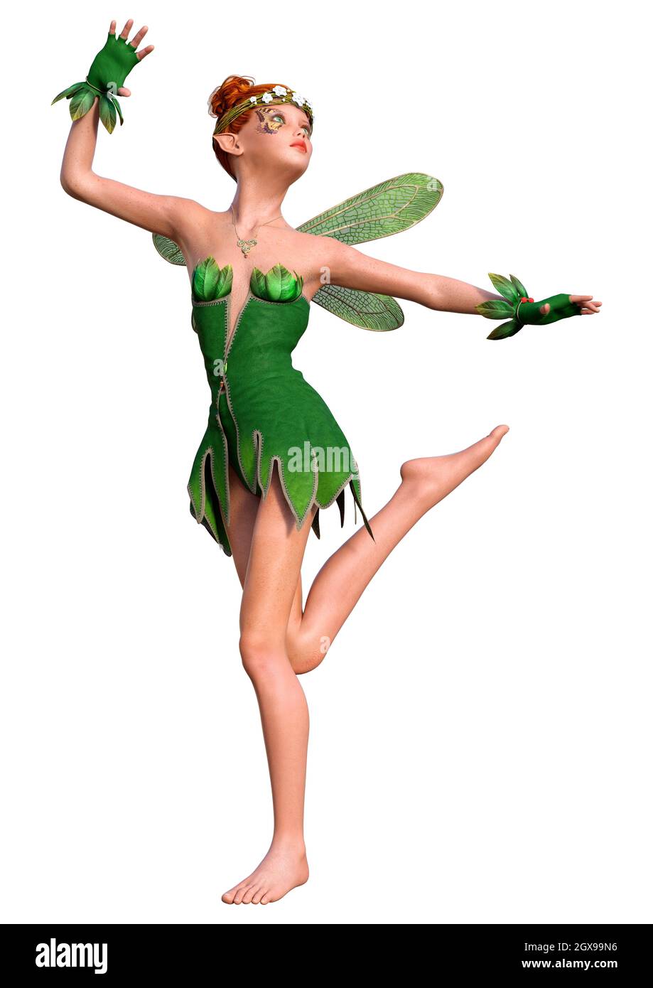 3D rendering of a spring fairy isolated on white background Stock Photo ...