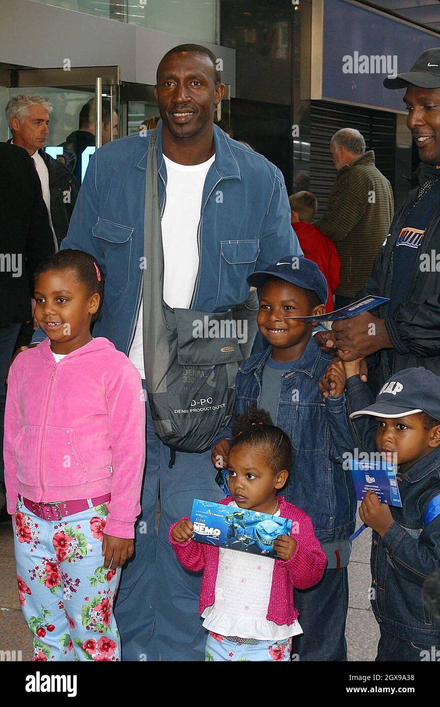 Lindford Christie and his children at the Premiere of Finding Nemo at ...