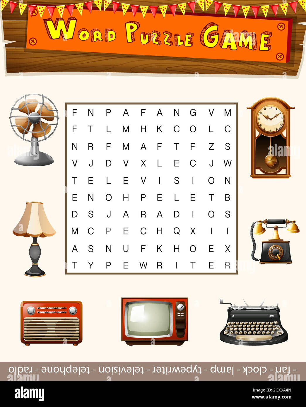Word puzzle game for antiqu objects Stock Vector Image & Art - Alamy