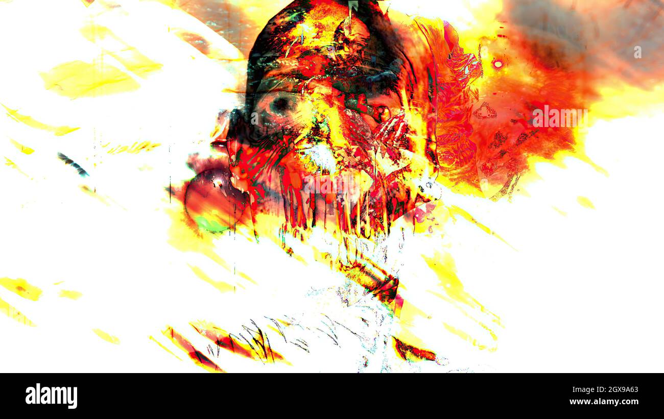 3d illustration - Horror Zombie With Effects Stock Photo - Alamy