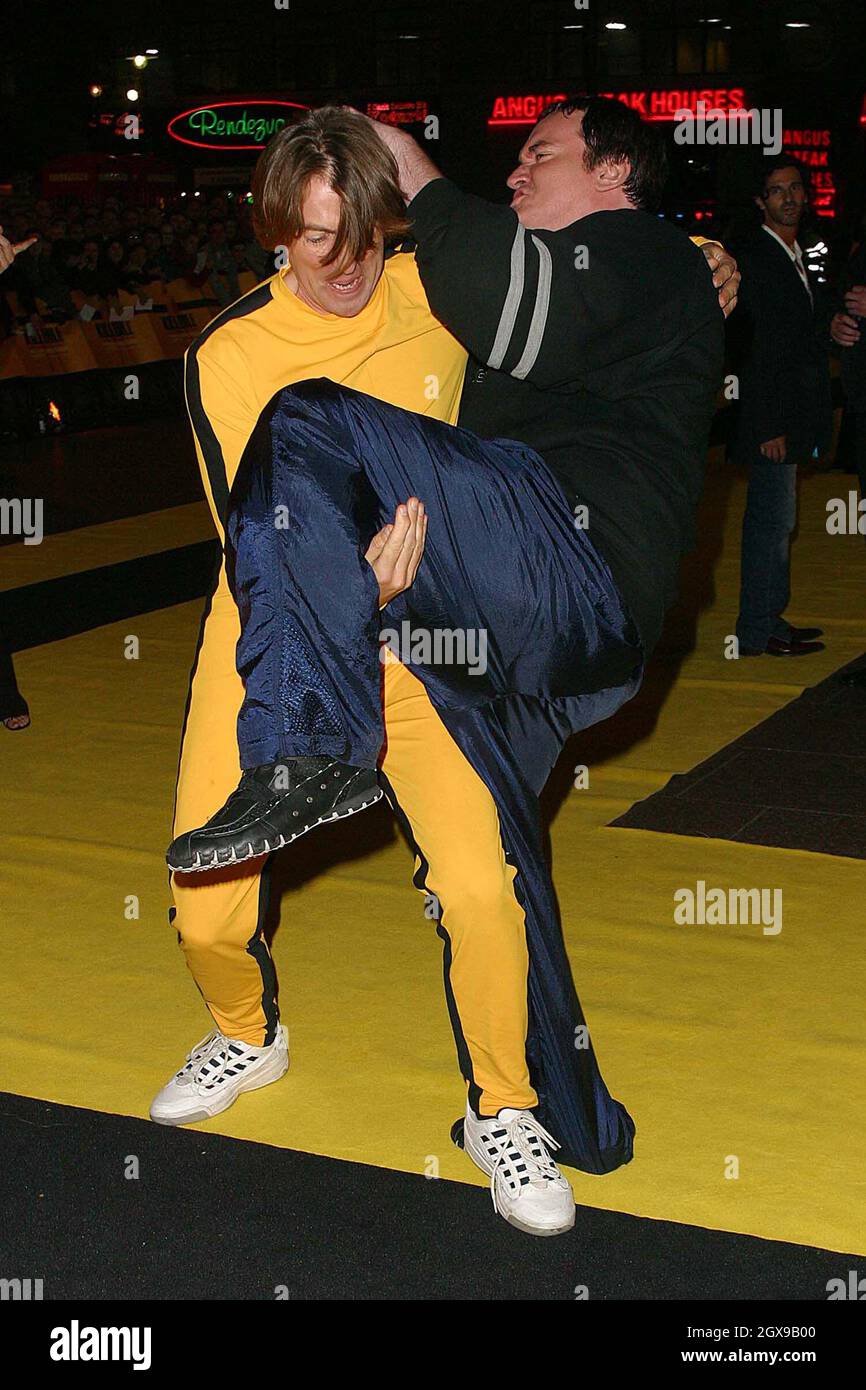 Quentin Tarantino and Jonathan Ross at the film premiere of 'Kill Bill ...