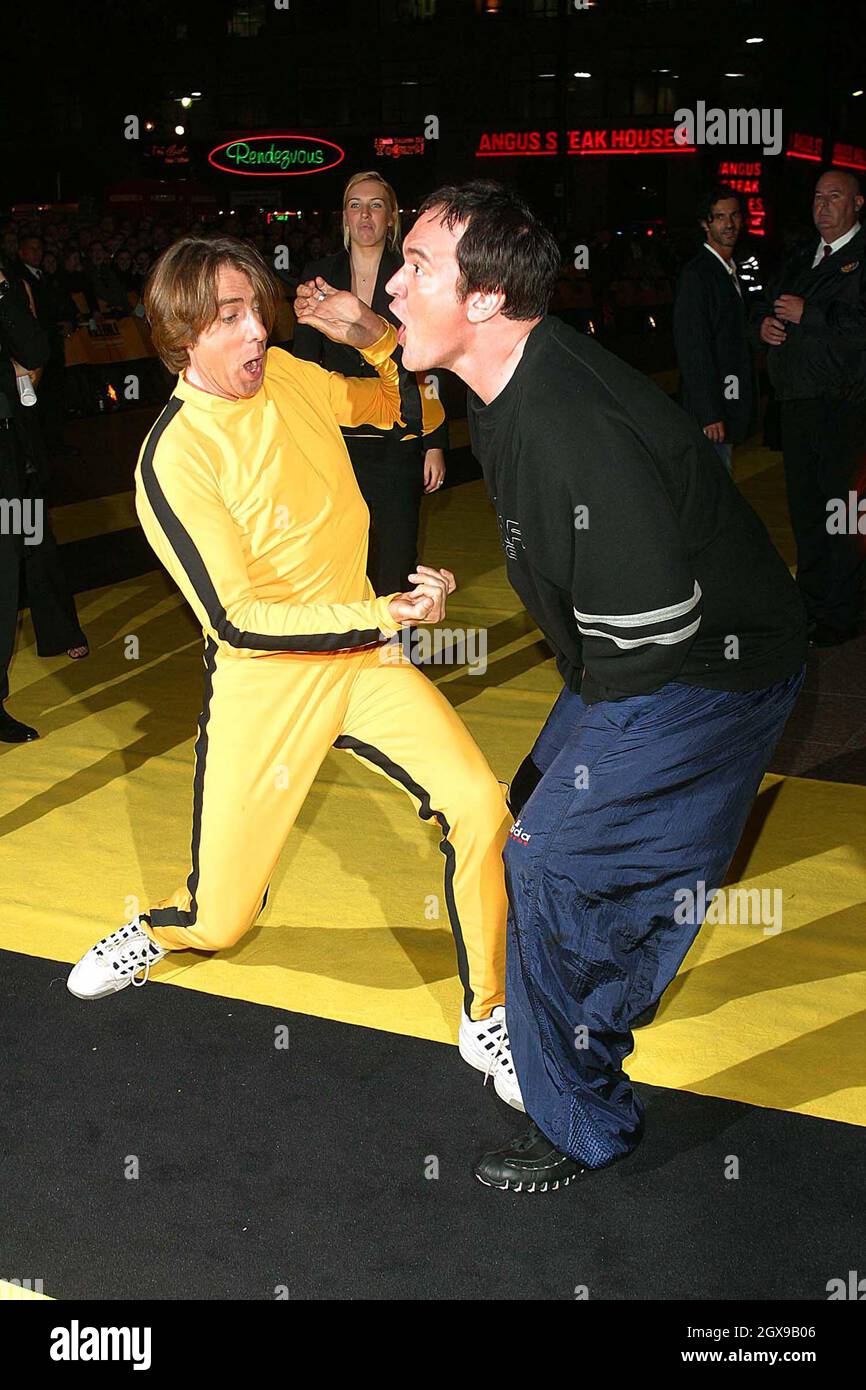 Quentin Tarantino and Jonathan Ross at the film premiere of 'Kill Bill ...