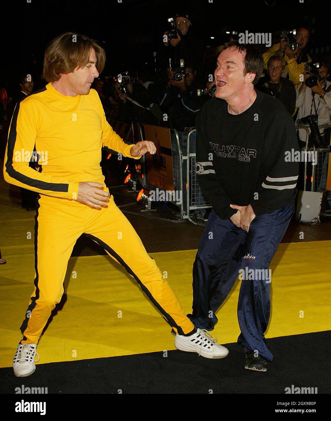 Quentin Tarantino play fighting with Jonathan Ross at the Kill Bill UK ...