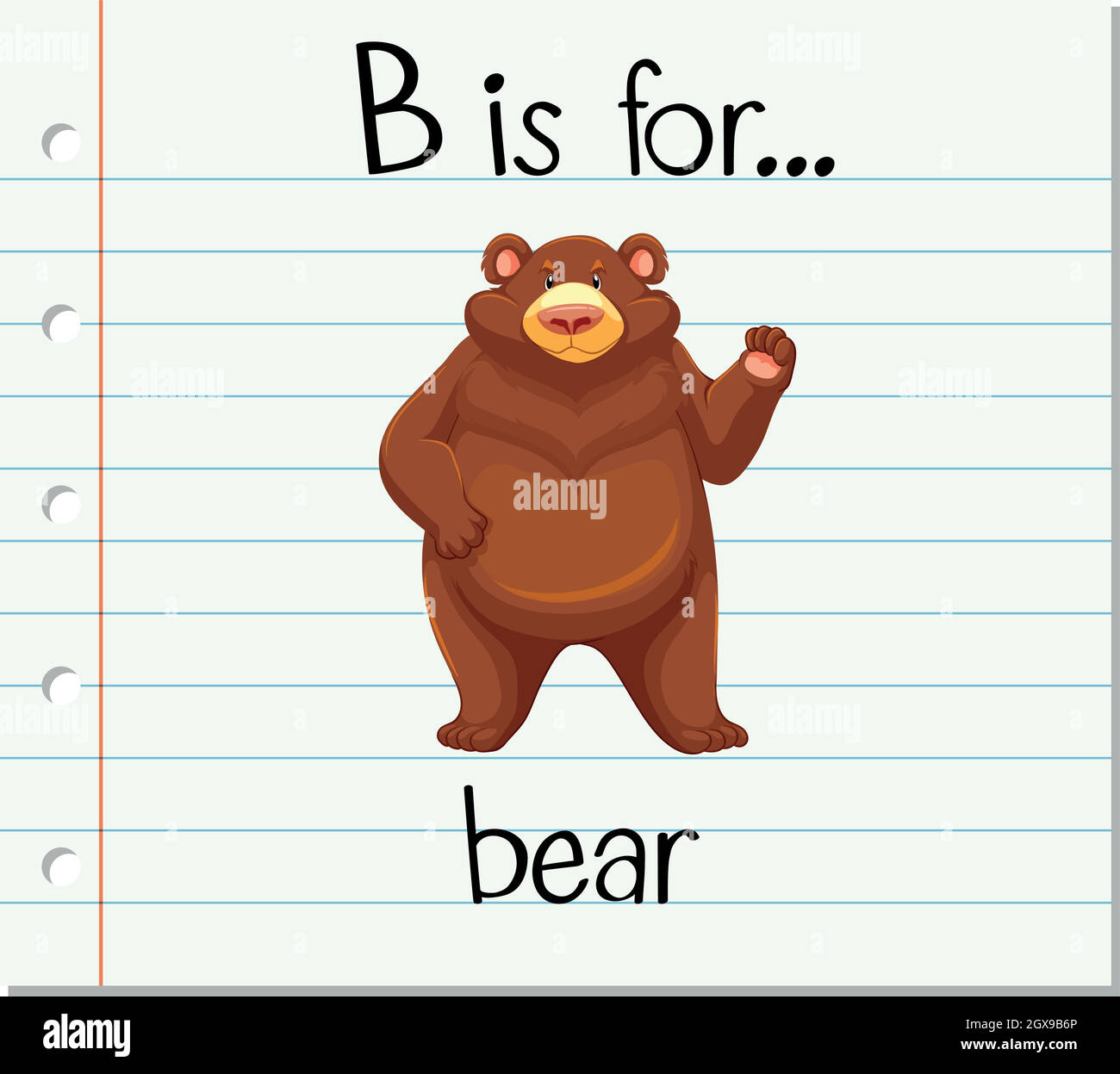 Flashcard letter B is for bear Stock Vector Image & Art - Alamy