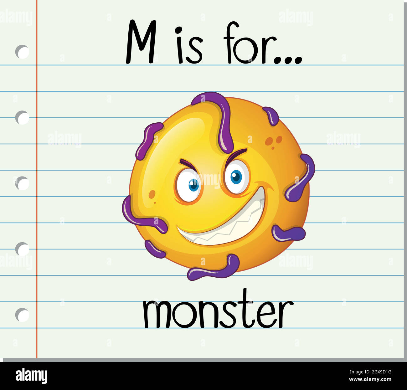 Flashcard letter M is for monster Stock Vector Image & Art - Alamy
