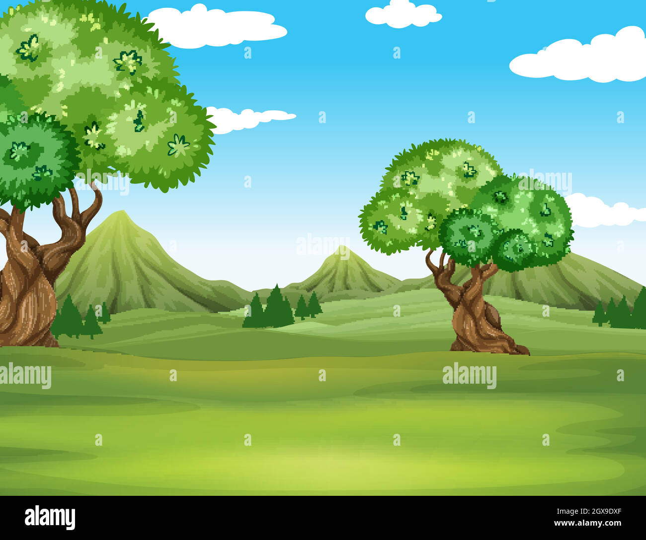 Nature trees illustration Stock Vector Images - Alamy