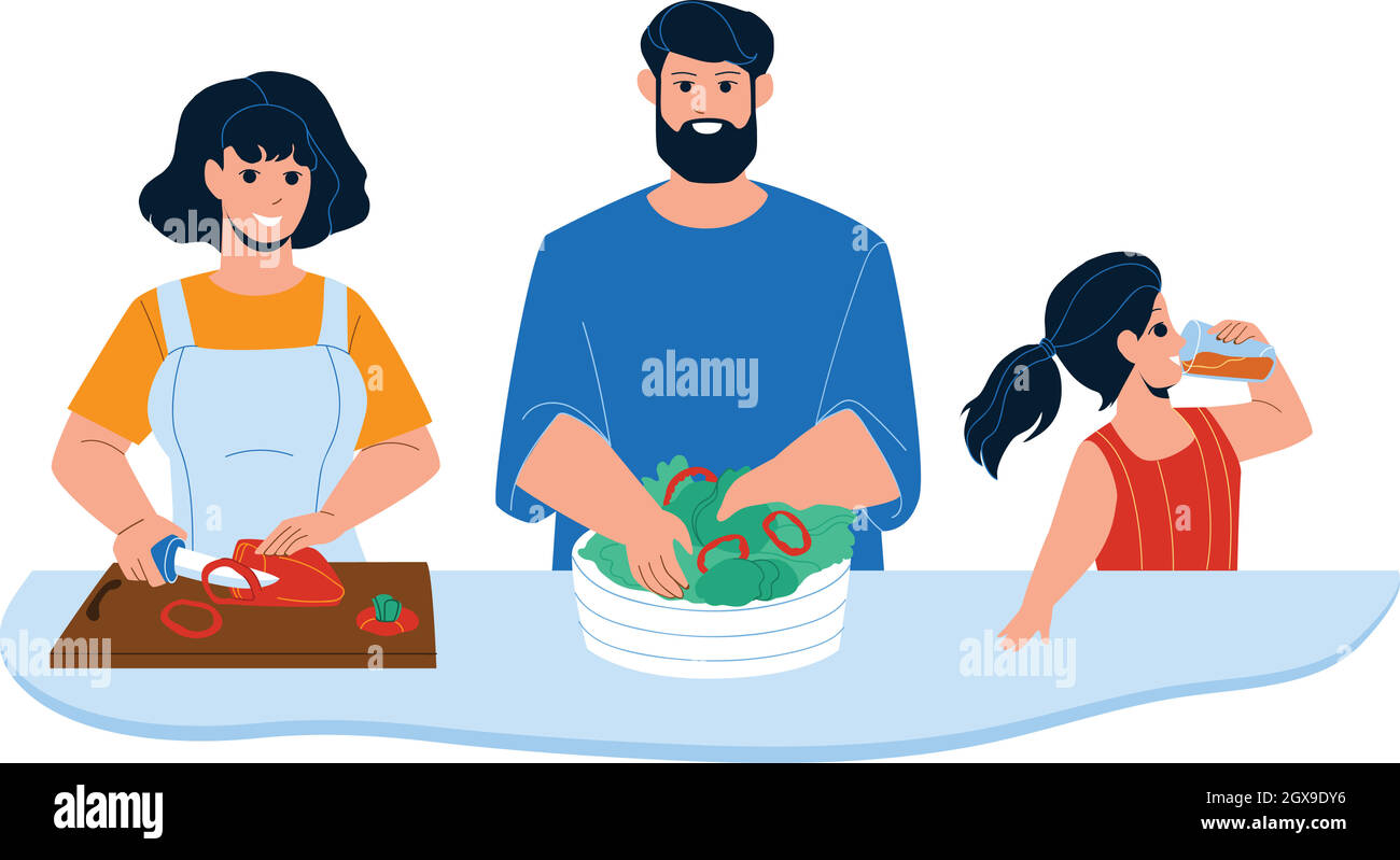 Kid preparing food Stock Vector Images - Alamy